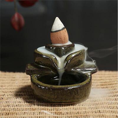 Backflow incense burner creaative ornaments purple sand hig