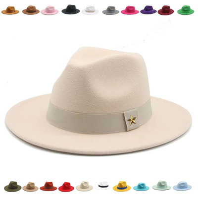 Fedora Hat Women Winter Hats for Women Ribbon Band Men's Hat