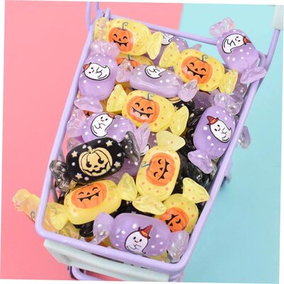 10Pcs Halloween Pumpkin Ghost Candy Flatback Cabochon