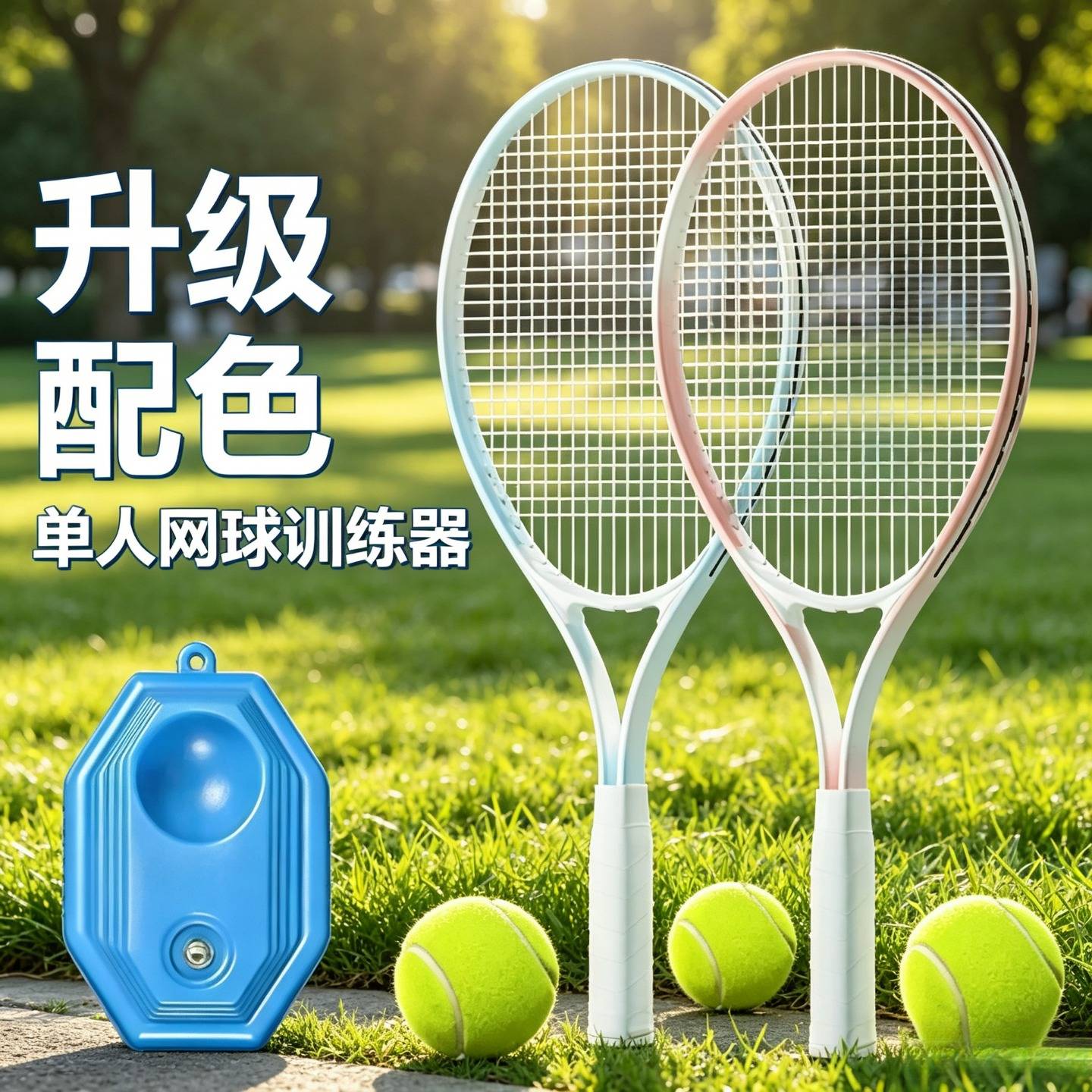 网球训练器网球拍初学者自练器通用成人单人打回弹带线绳自打套装