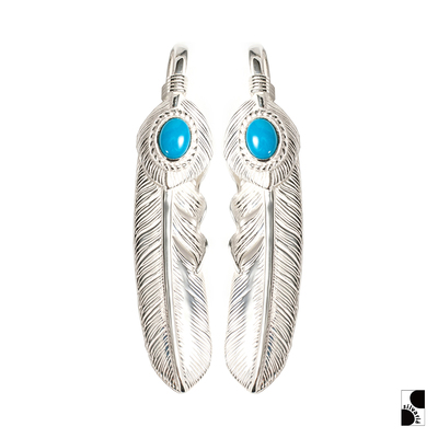 GODSUNS银绳松石葵扇羽毛吊坠