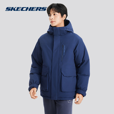 Skechers斯凯奇秋冬男子舒适休闲保暖梭织羽绒外套 L424M107/00DU