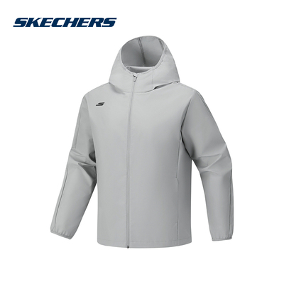 Skechers斯凯奇2026春新款男士百搭时尚休闲连帽梭织外套P126M021