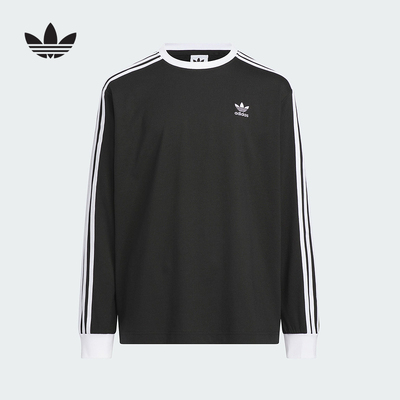 adidas阿迪达斯三叶草秋季新款男大童运动休闲长袖圆领T恤 HY2198