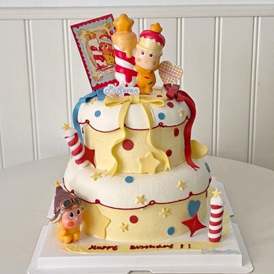 网红海绵星星苹果人蛋糕装饰摆件卡通星仔儿童生日甜品烘焙插件