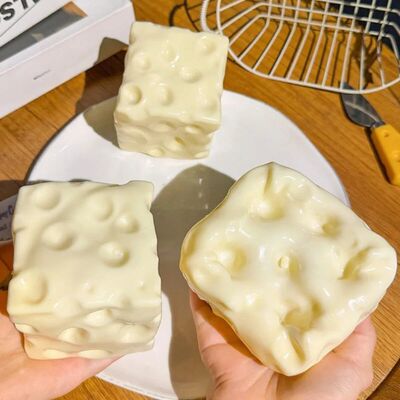 Taba Squishy Cheese Cube Stress Ball Shapeable Squeeze Ball