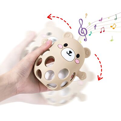 Ringing Bell Baby Teether Gloves Cute Bear Shape Teether Toy