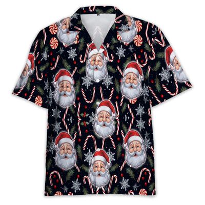 2024 New Santa Claus Hawaiian Shirt For Men Clothes Funny Ch