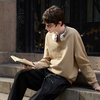 唐狮秋季新款卫衣男士圆领宽松无