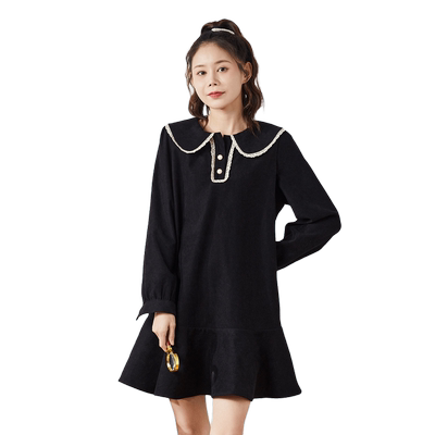 唐狮淑女小清新连衣裙女夏新款气质高级连衣裙减龄鱼尾裙连体裤