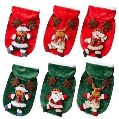 Christmas Dog Clothes Autumn and Winter Flannel Cats Dogs Ho