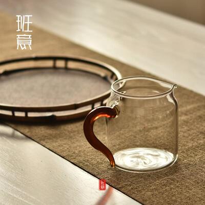 班意耐热高温玻璃加厚公道杯带茶漏功夫茶具茶海圆形公杯过滤茶器