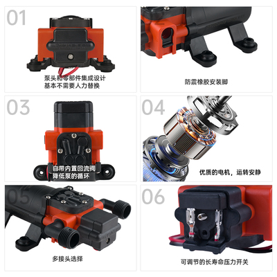 SEAFLO小型电动隔膜泵12V灌装机增压农用灌溉直流全自动自吸水泵