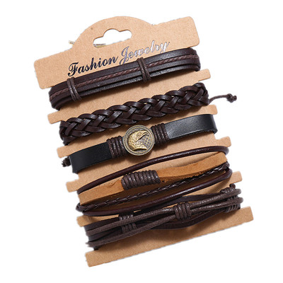 复古男女情侣牛皮手链手环Bohemian Leather Couple Bracelet Set