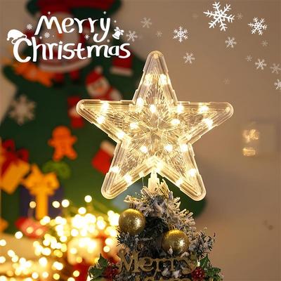 圣诞树装饰品树顶星氛围发光diy星星拍照商场酒店五角星Christmas