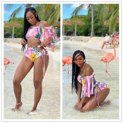 swimsuit string tie swimsuit piece two bikini pink waist