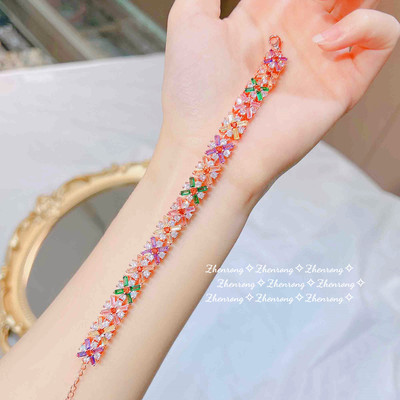 奢华五彩手链仿真碧玺糖果色手链