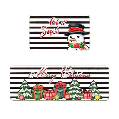 2025 Christmas floor mat set kitchen mat圣诞节地垫套装厨房垫