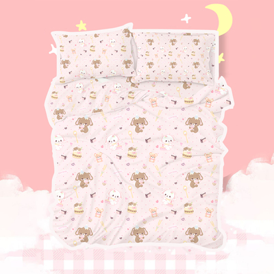 甜点兔儿童双面印花全棉四件套