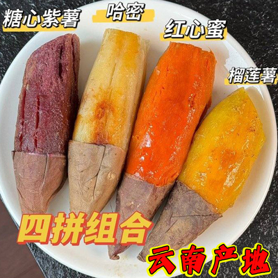 云南四拼彩云蜜薯云溪红薯榴莲金薯奶油哈密糖心紫薯软糯香甜四种