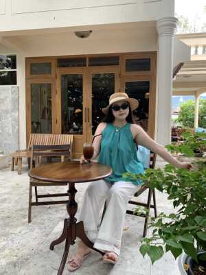 「夏季7折」Chestnut宅女同款设计感蕾丝亚麻休闲松紧腰宽松长裤