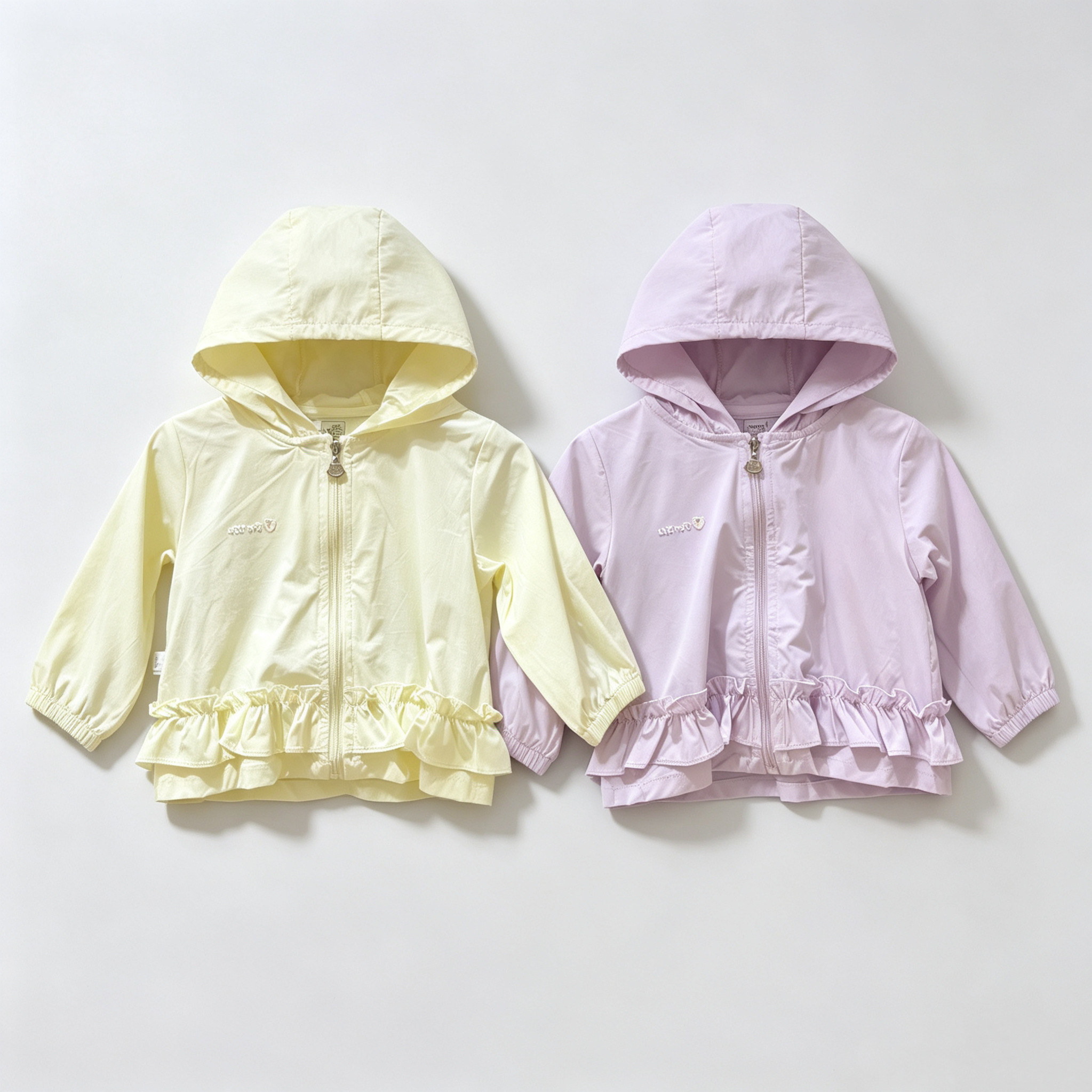 旺贝特女童防晒衣韩版洋气连帽拉链外套宽松休闲长袖上衣