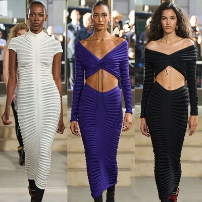 长袖裹胸上衣半裙套装