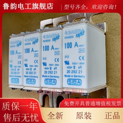 西霸SIBA直流熔断器NH000 100A 690V 700V-30kA aR 2029221保险管