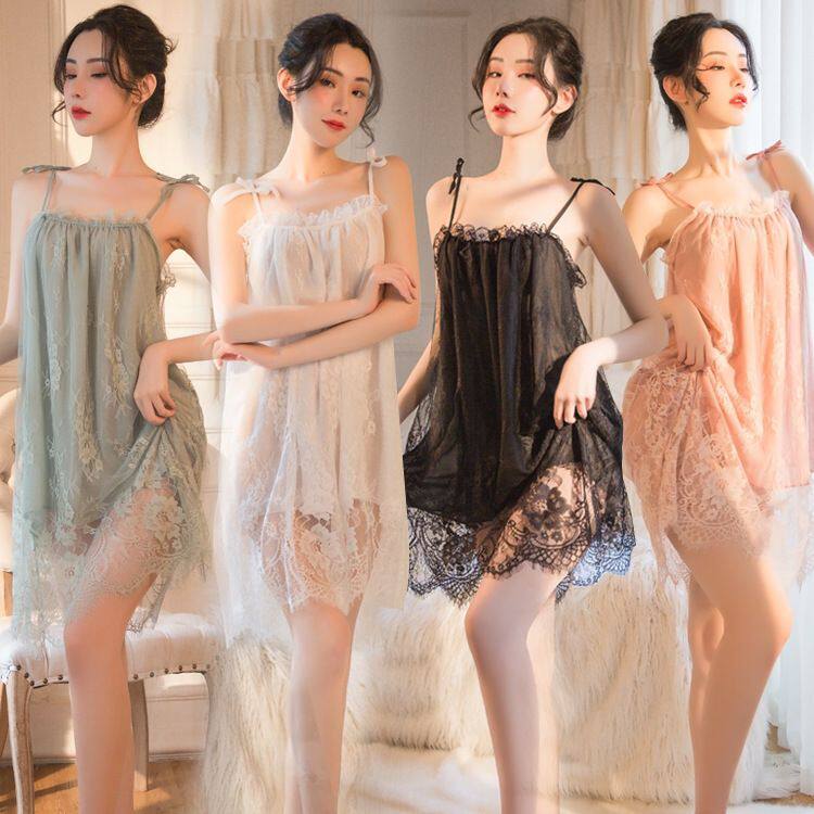 外贸情趣内衣女大码睡裙家居服套装吊带心机睡衣连衣裙2001
