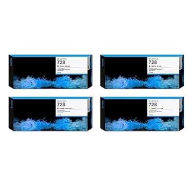 728 300-ml Matte Black Cyan Magenta Yellow Ink Cartridge