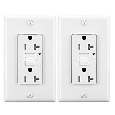 20A 125V Self-Testing GFCI Outlet with Green LED Indicato