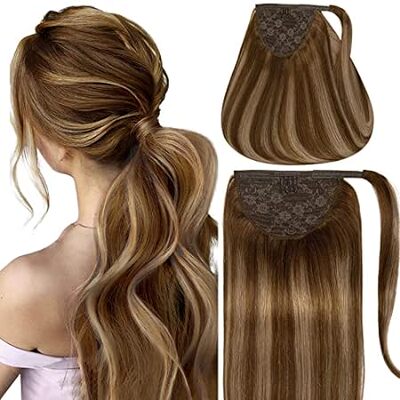 Caliee 20Inch Ponytail Extension Human Hair for Women 100