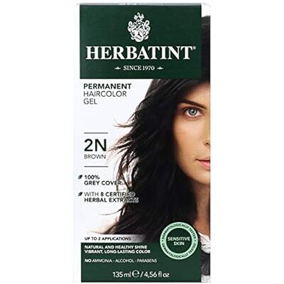 Herbatint Permanent Haircolor Gel， 2N Brown， Alcohol Free