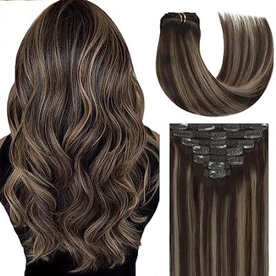 Lacer Hair 14 Inch Full Head Clip in Hair Extensions Huma