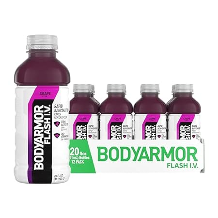 BODYARMOR Flash I.V. Electrolyte Beverage, Grape, 20 Fl O