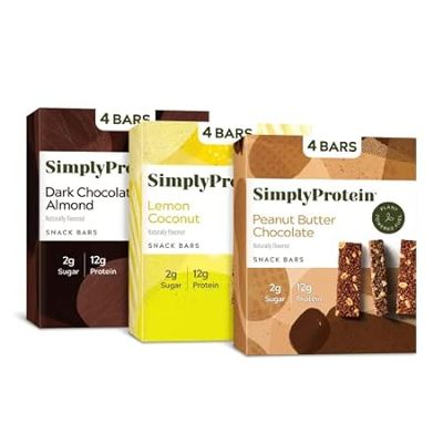 Simply Protein Variety Pack Protein Bars， Vegan Protein B