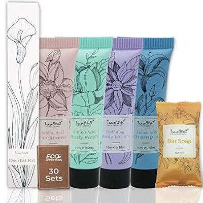 TravelWell Travel Size Toiletries Bulk Set - AirBnB Essen