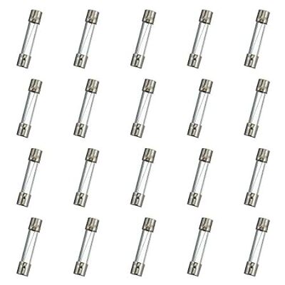 HUAREW T5AL250V 20 Pcs 6x30mm Slow Blow Glass Fuse 5A 250