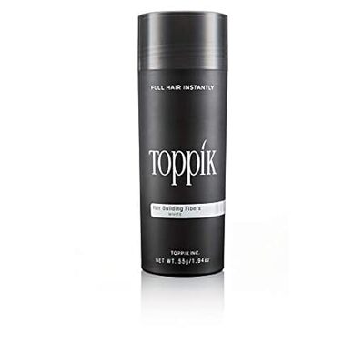 Toppik Hair Building Fibers， White， 55g | Fill In Fine or