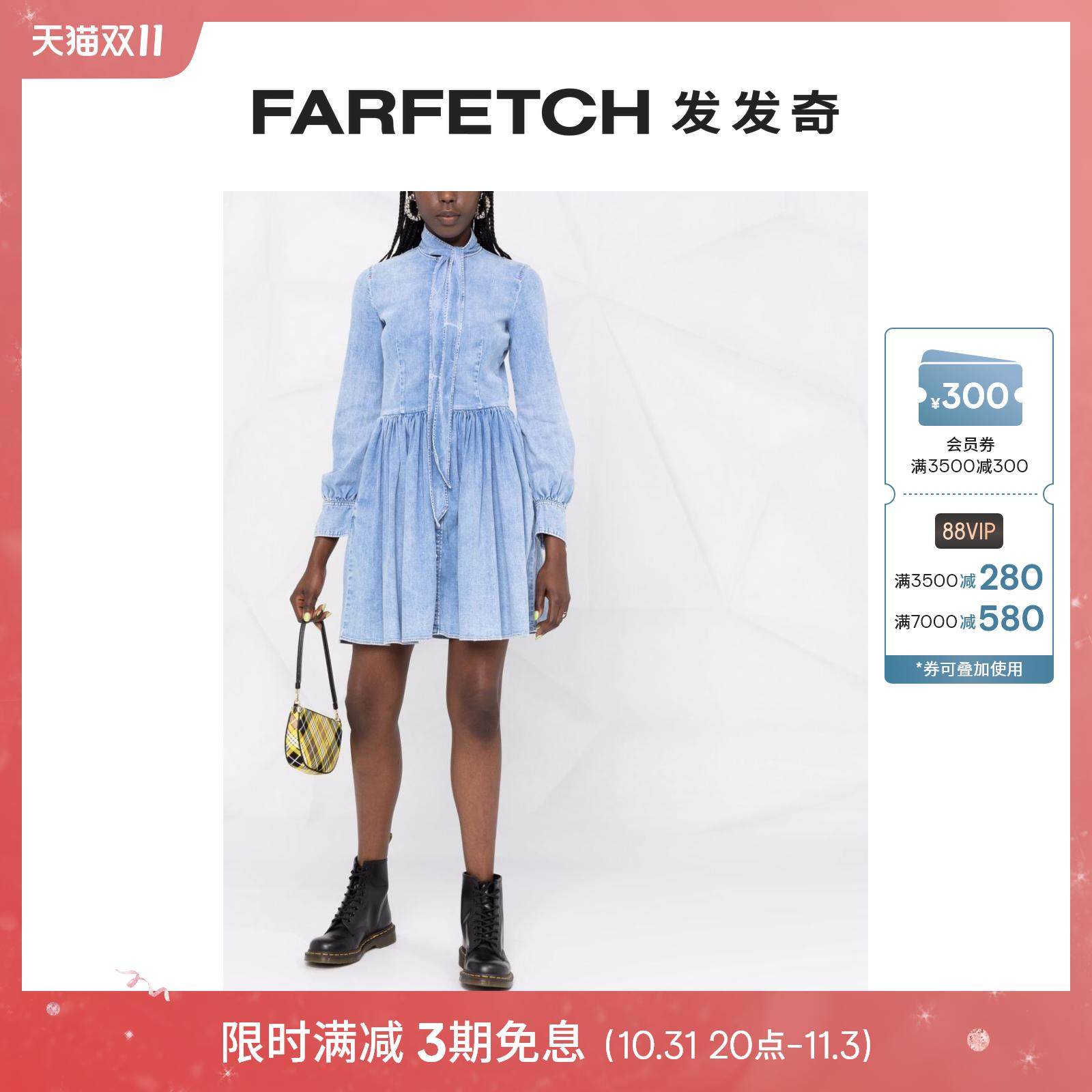 [Final Sale]Dsquared2女士D2次方蝴蝶结领长袖连衣裙FARFETCH发_虎窝淘