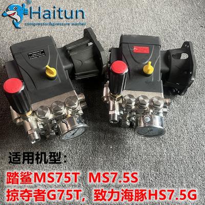 海豚致力HS7.5G超高压7500瓦洗车机泵头总成踏鲨MS75T/G75T原装泵