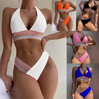 Sports style solid color sexy womens two-piece bikini