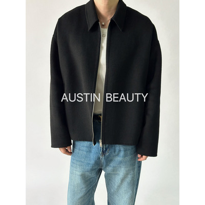 AUSTINBEAUTY【秋季新品】Ac精纺羊毛双面呢翻领简约上衣外套