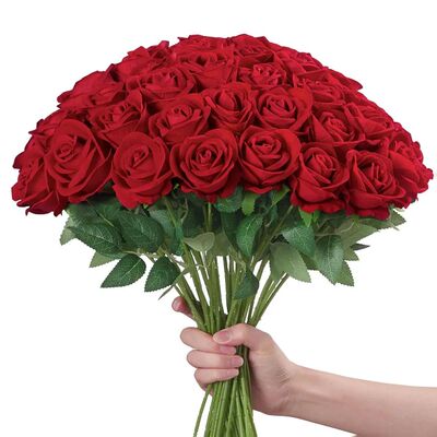 1~20pcs Artificial rose decoration Red rose Realistic artifi