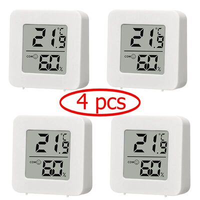 4pcs Digital Thermometer Hygrometer Indoor Mini Temperature