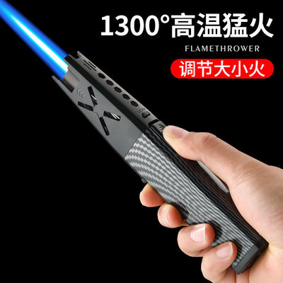 Inflatable lighter windproof blue flame direct flame igniter