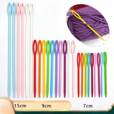 30 PCs Mixed Color 7/9/15cm Plastic Knitting Needles Crochet