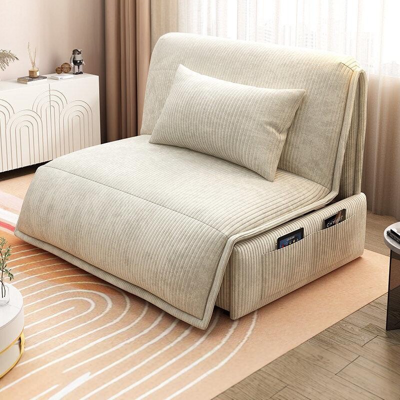 爱依瑞斯布艺电动沙发床慵懒风折叠式沙发床单人储物功能电动调节