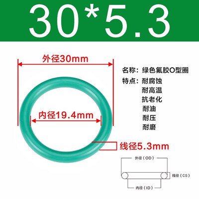 氟胶O型圈内径12.46/12.07/13.64/15.24/16.81/18.42/18.5/20*5.3