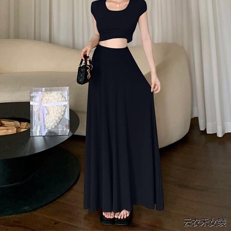 懒摆裙女版夏莫尔身遮休荡荡伞裙慵大半身长长a字代半裙胯闲垂感